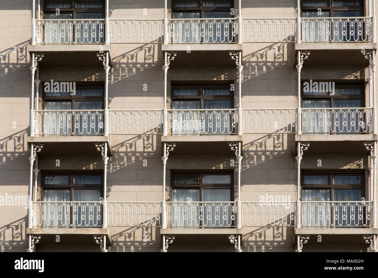 Facade of the Meikles Hotel in Harare, Zimbabwe. The luxury hotel ...