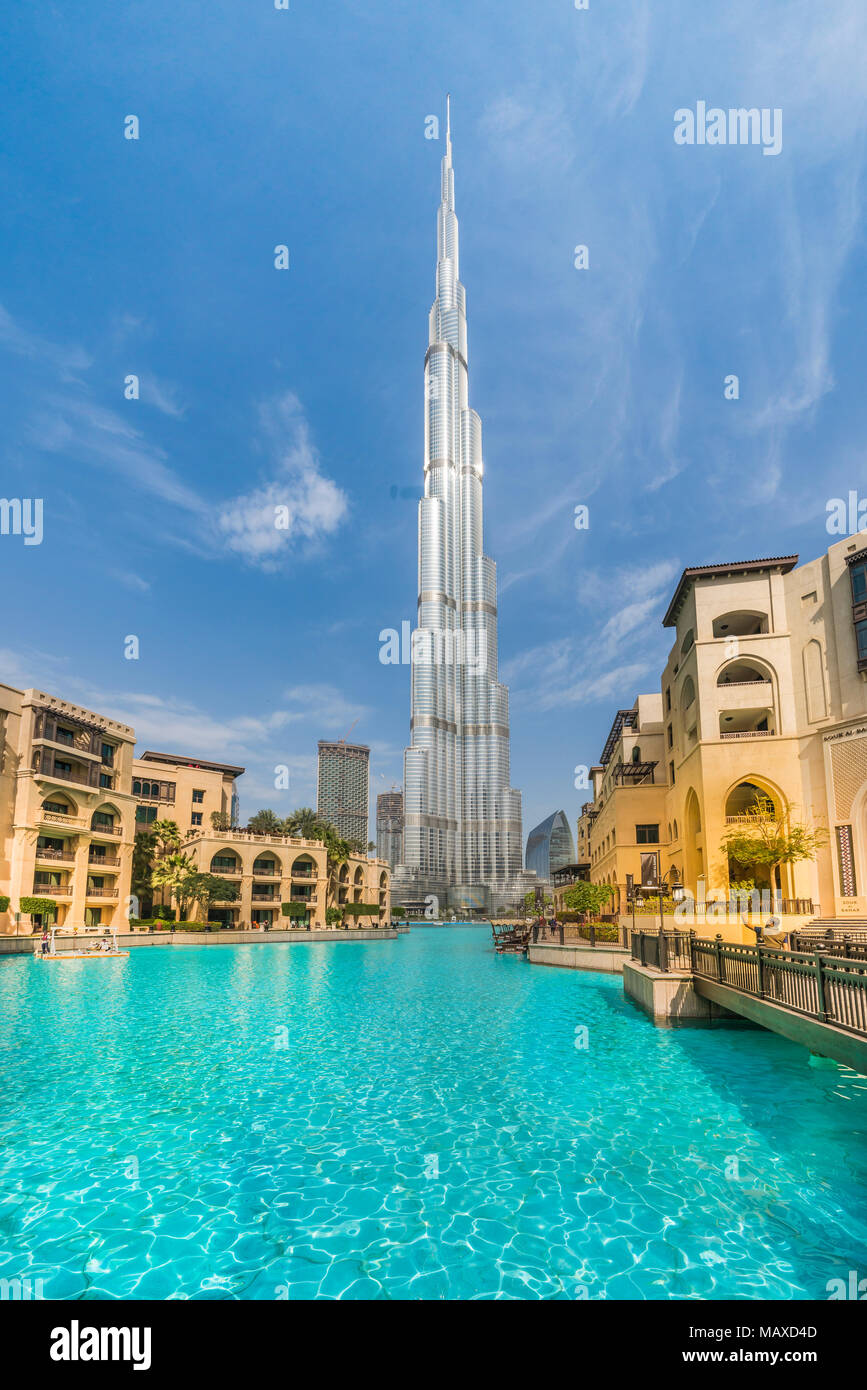 The Burj Khalifa tall building in downtown Dubai, UAE, Middle East ...