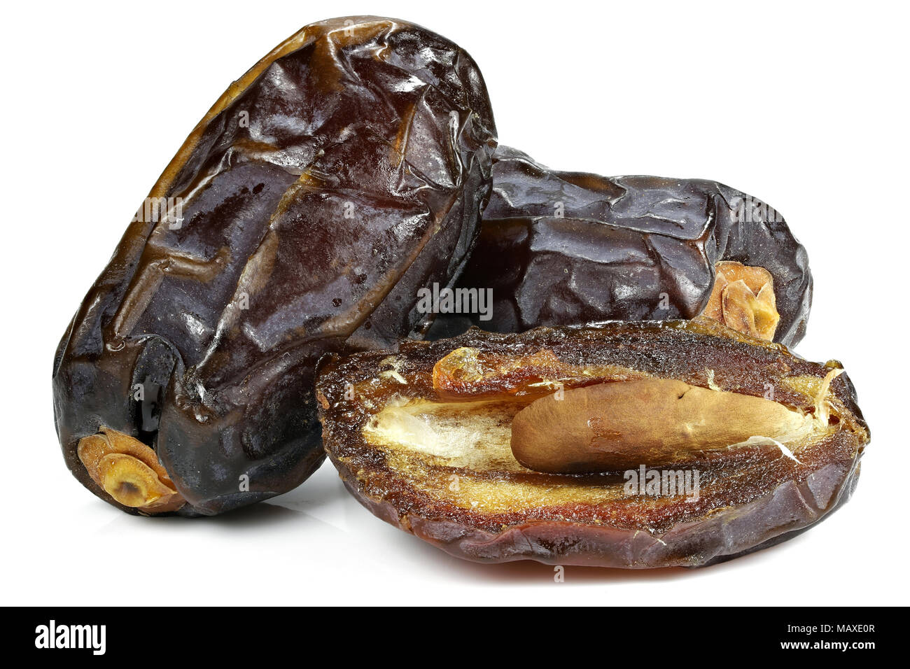 organic Medjool dates from Israel isolated on white background Stock ...