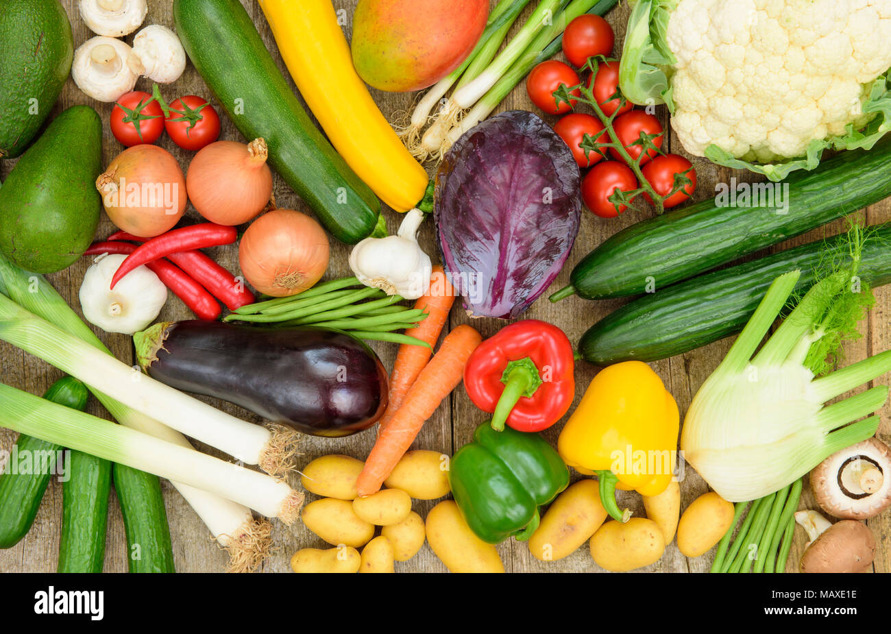 group of fesh vegetables from market Stock Photo - Alamy