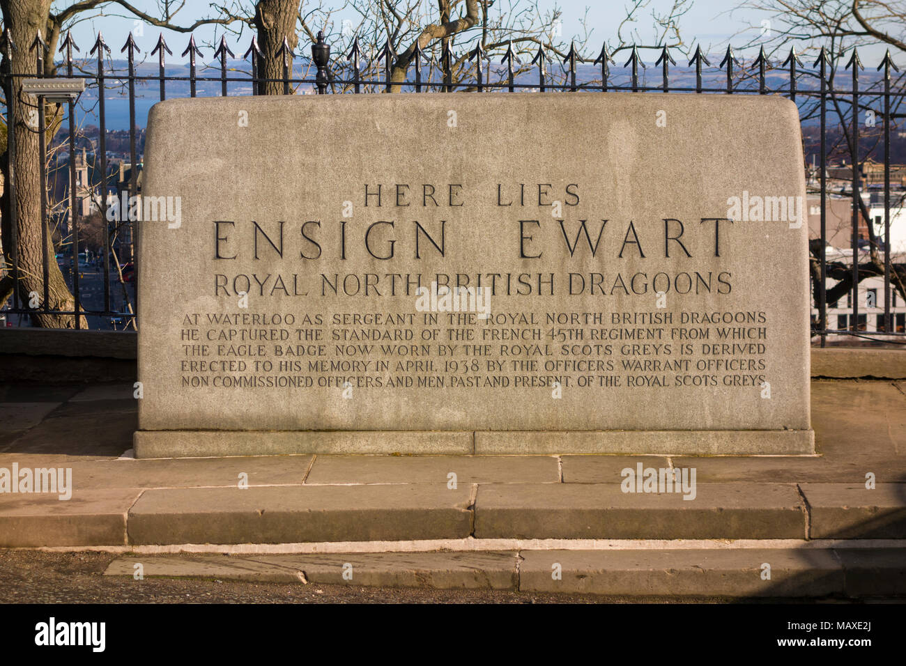 The grave of Ensign Charles Ewart at Edinburgh Castle Esplanade ...