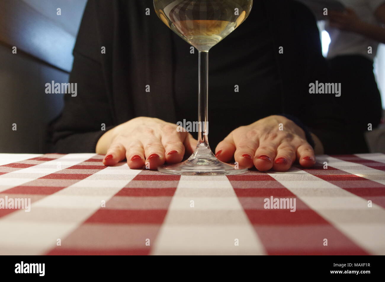 Enjoy wine in the restaurant Stock Photo - Alamy