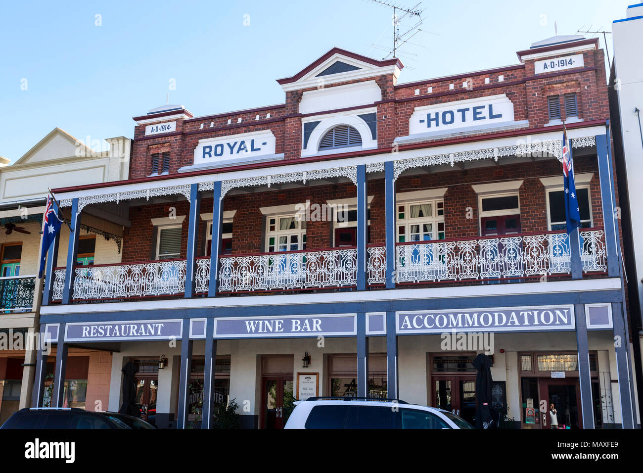 View of the iconic Royal Hotel, an outback pub built in 1914 in West ...