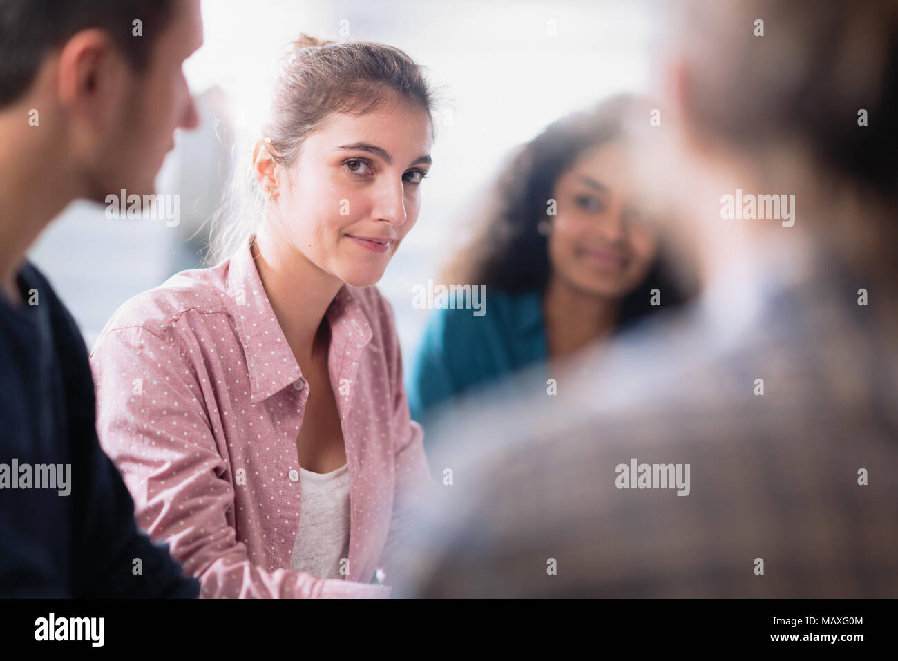 Diverse students group discussion hi-res stock photography and images ...