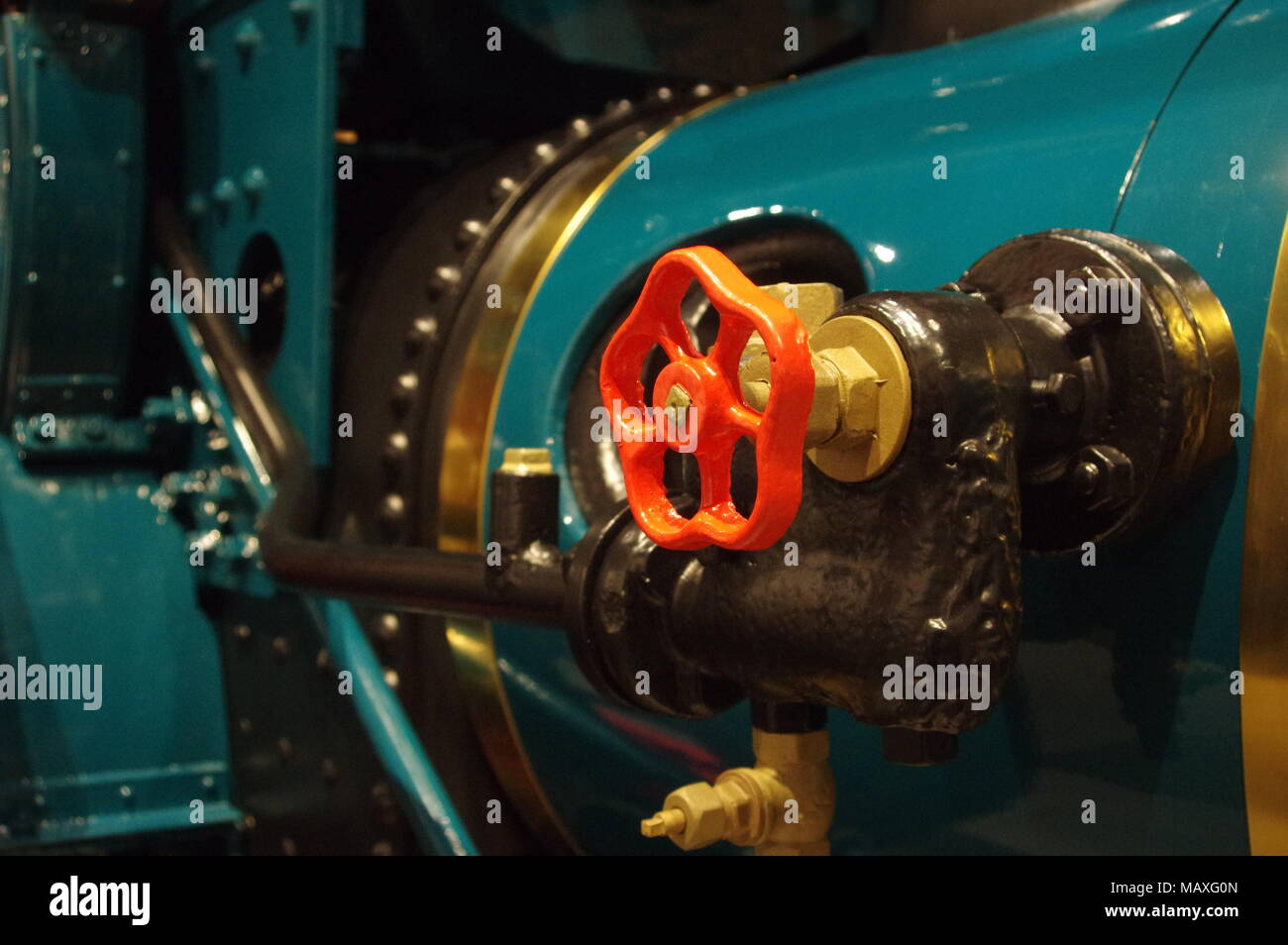 Closeup view red valve hi-res stock photography and images - Alamy