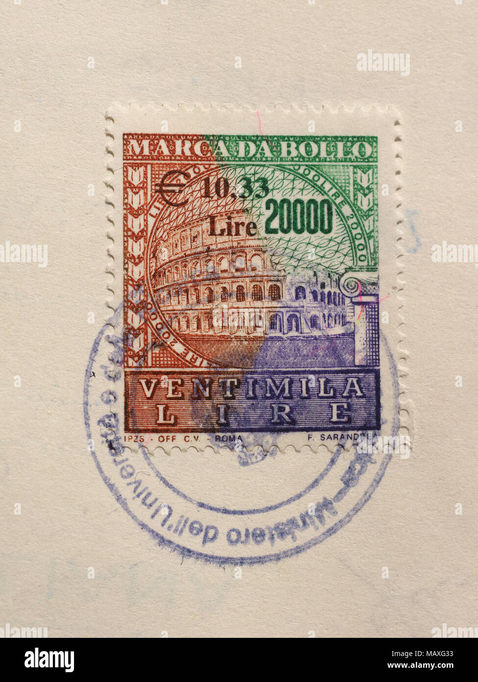Tax stamp italy hi-res stock photography and images - Alamy