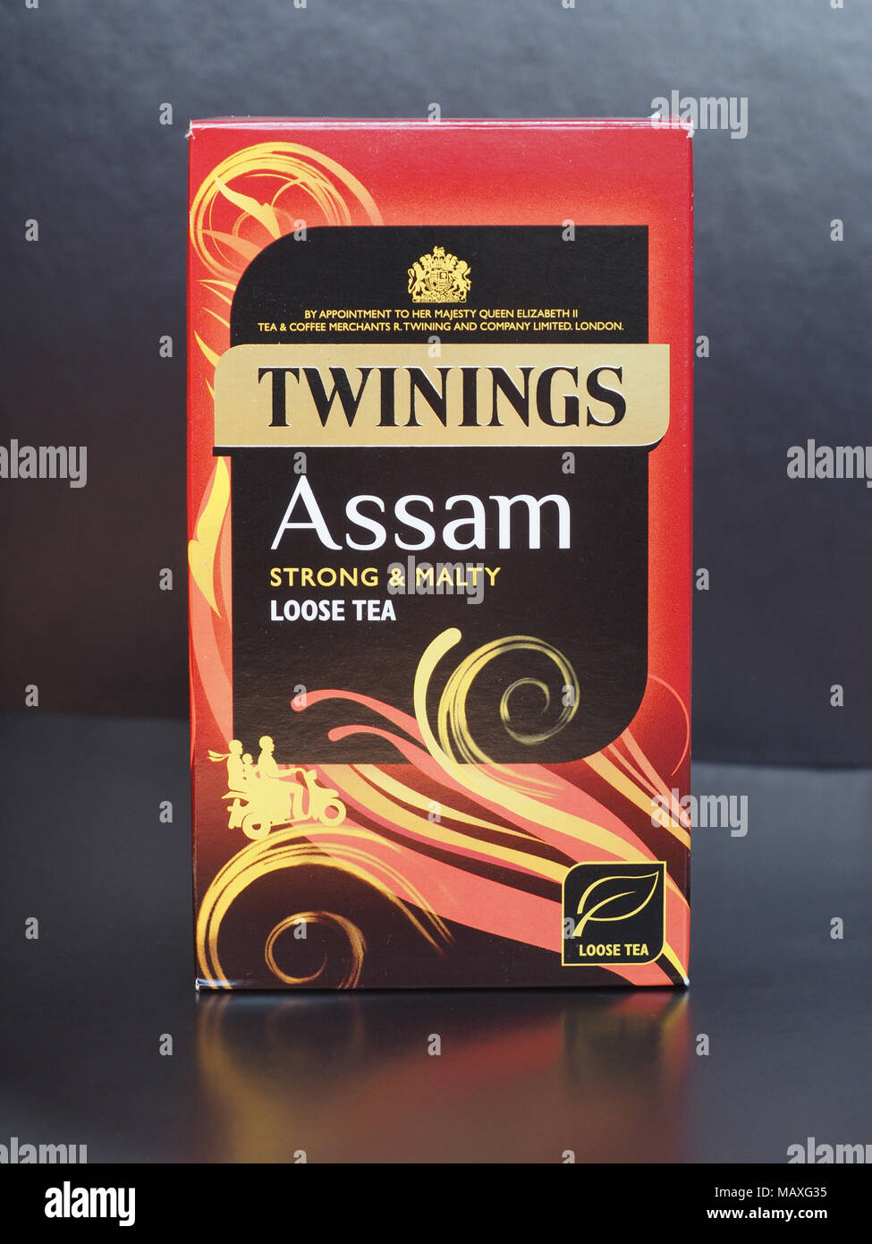 LONDON, UK - CIRCA FEBRUARY 2018: Twinings Assam strong and malty loose ...