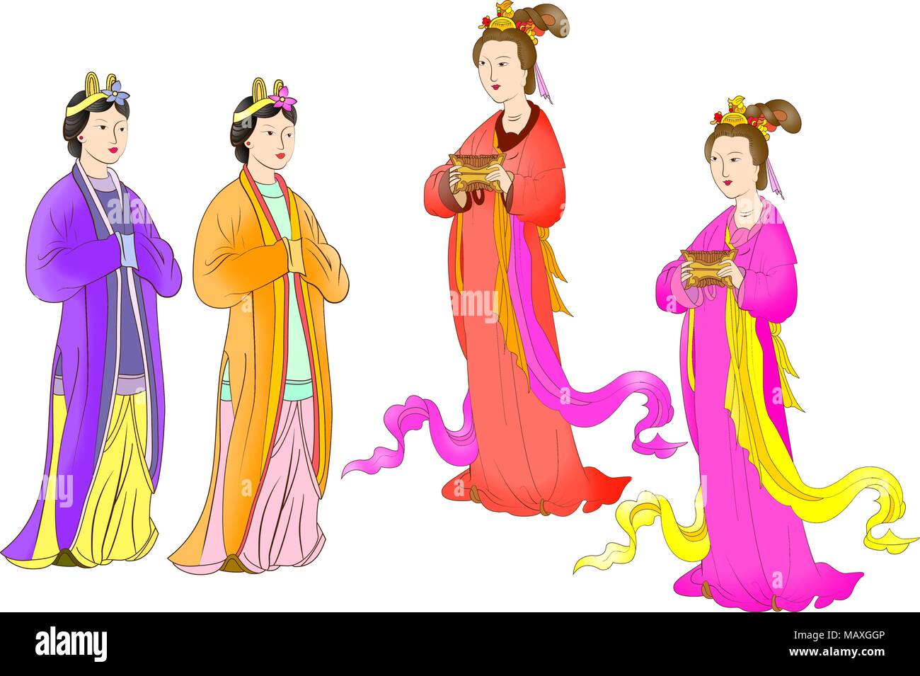 Chinese women in Mongol Dynasty Stock Vector Image & Art - Alamy