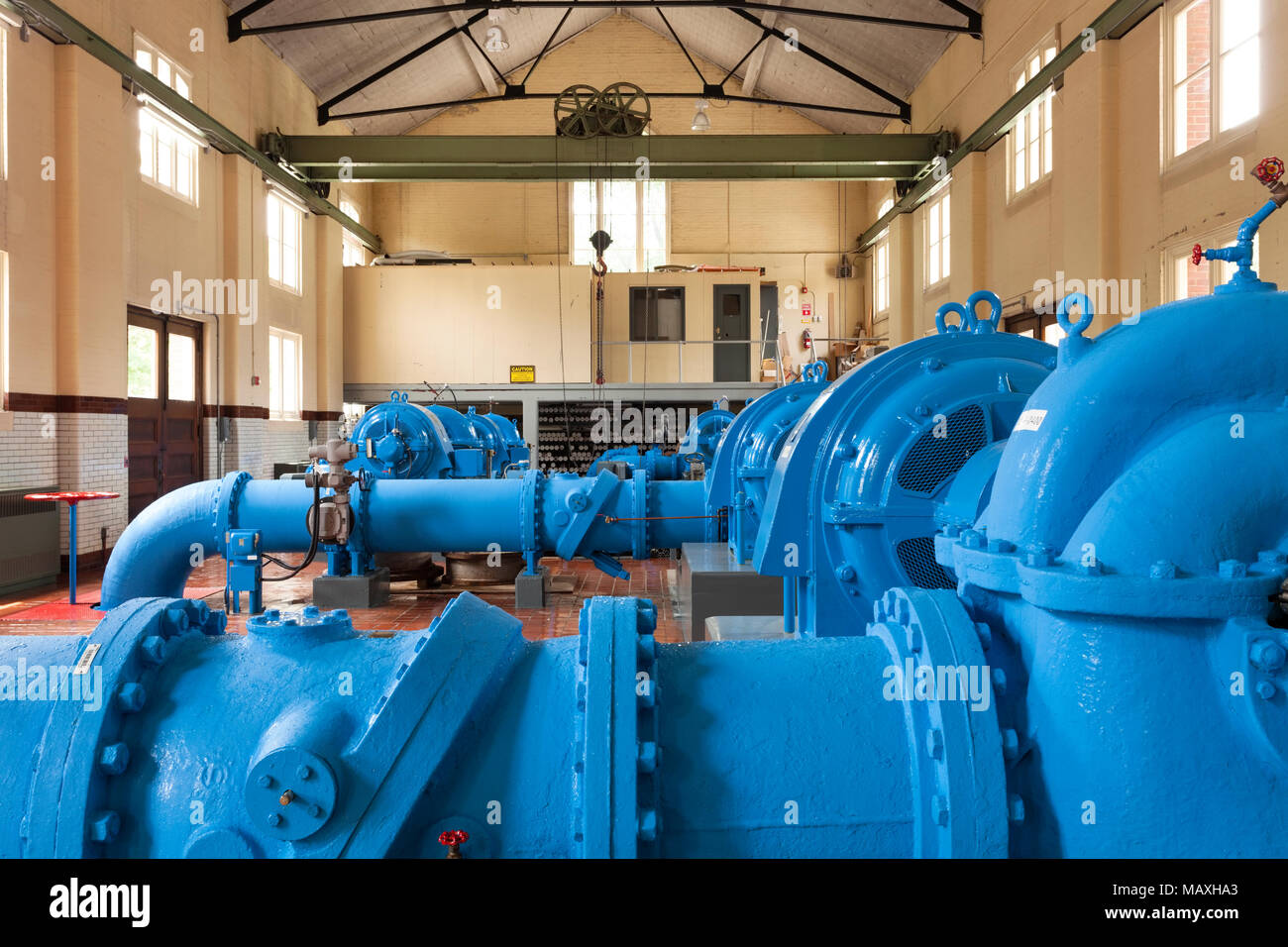The pumping hall that houses the water pumps at Toronto's High Level ...