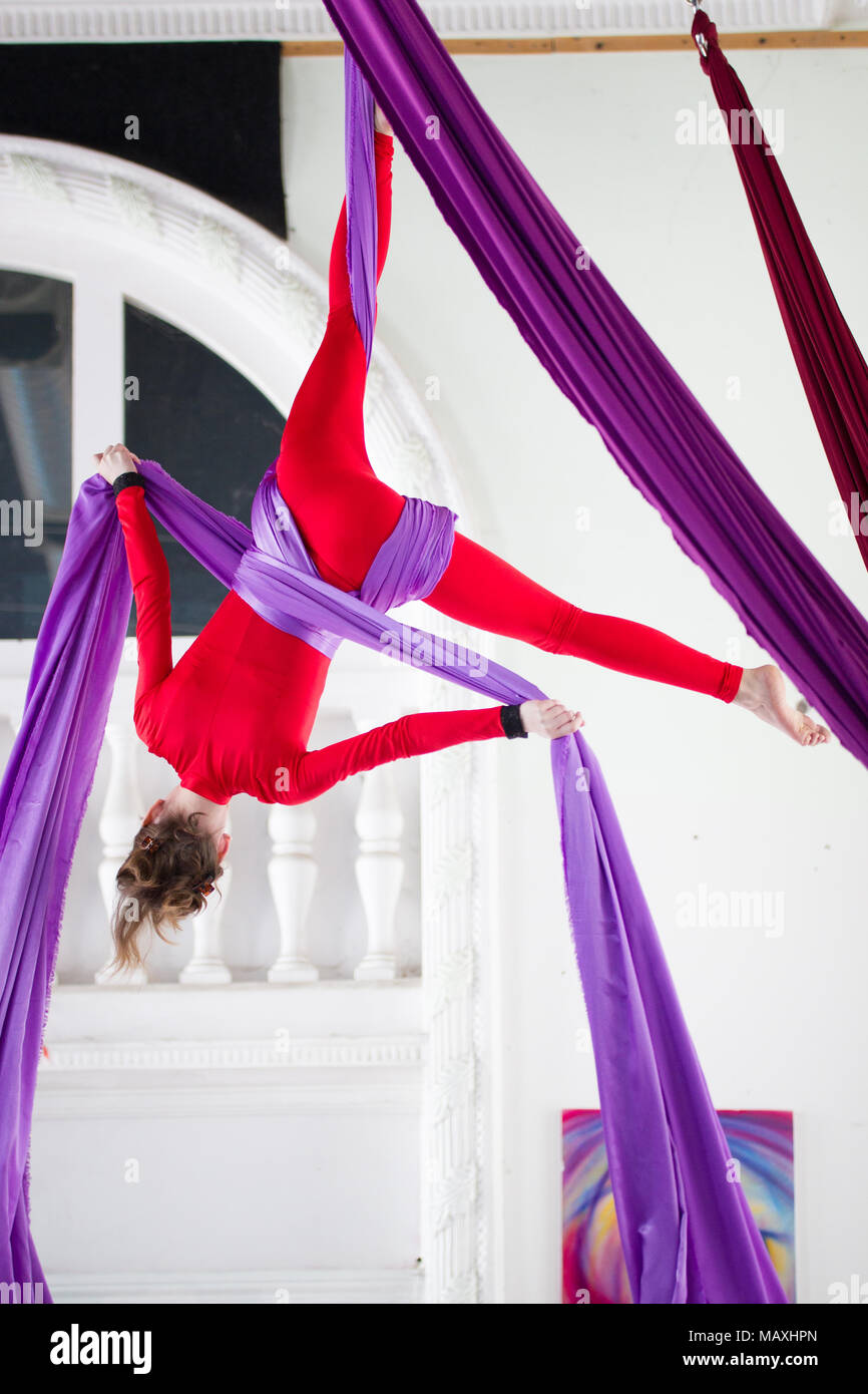 Young Woman Hanging Upside Down Stock Photos & Young Woman Hanging ...