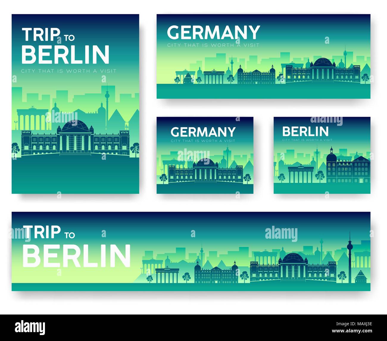 Germany landscape vector banners set. Vector design illustration Stock ...