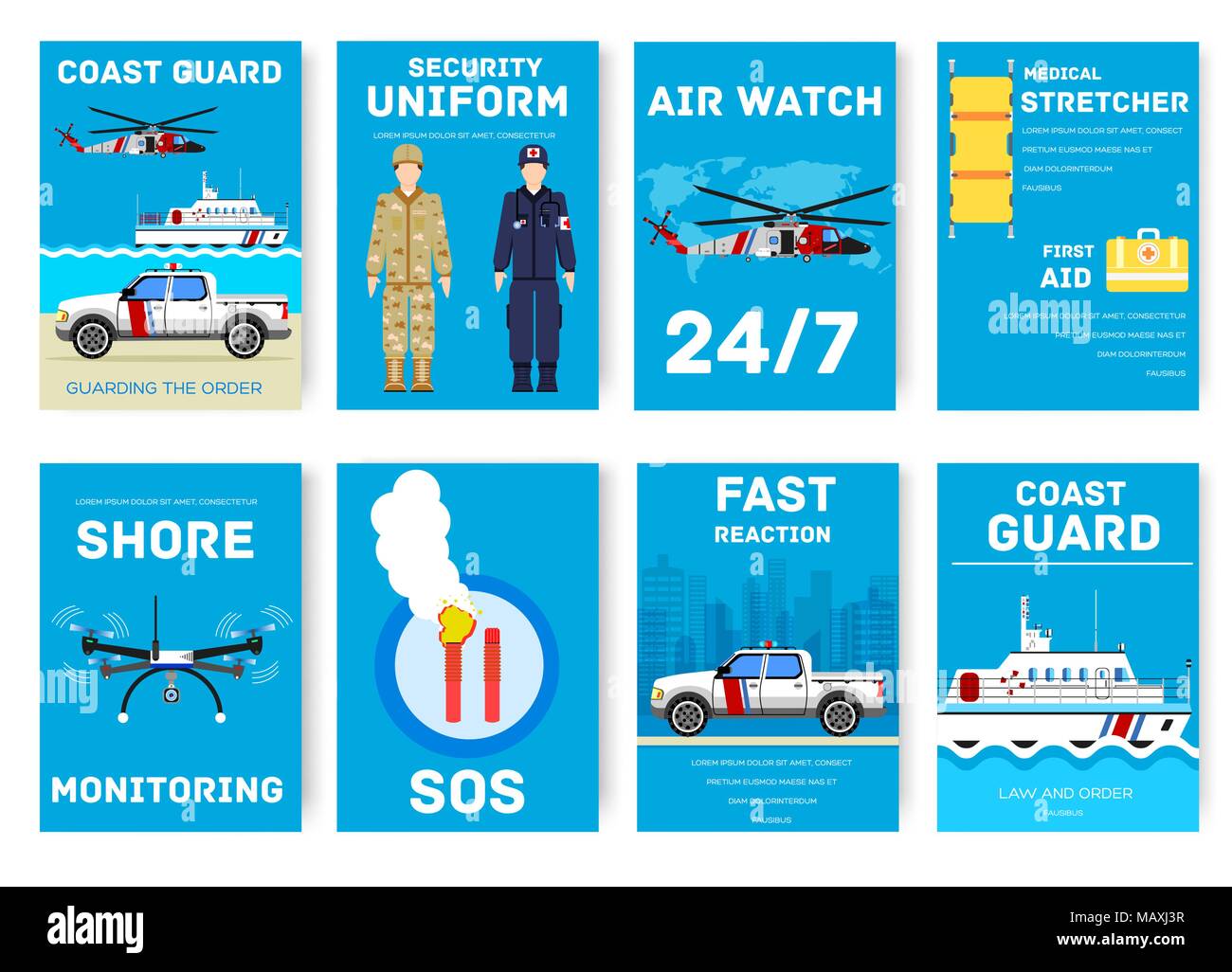 coast guard day cards set. Guarding the order of flyear, magazines ...