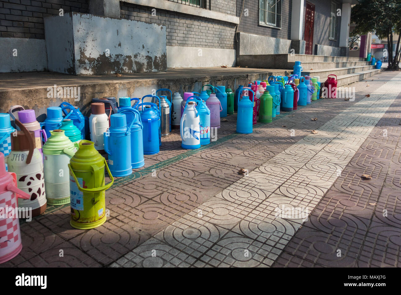 Thermos Bottles in the University Campus, in Xi'an, China, March 2018 ...