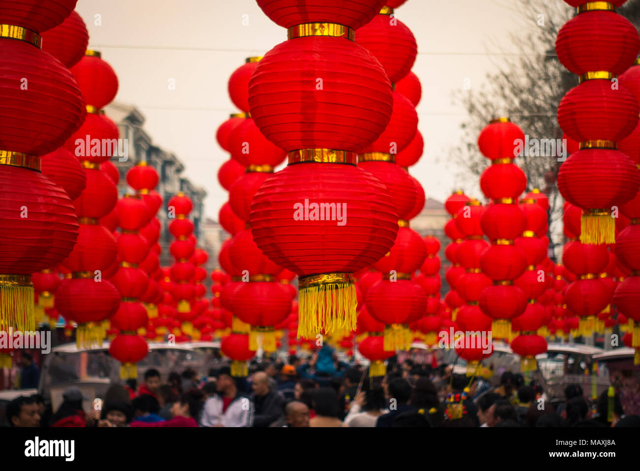Red Chinese Lanterns Traditional Festival Lights Culture Asian Real ...