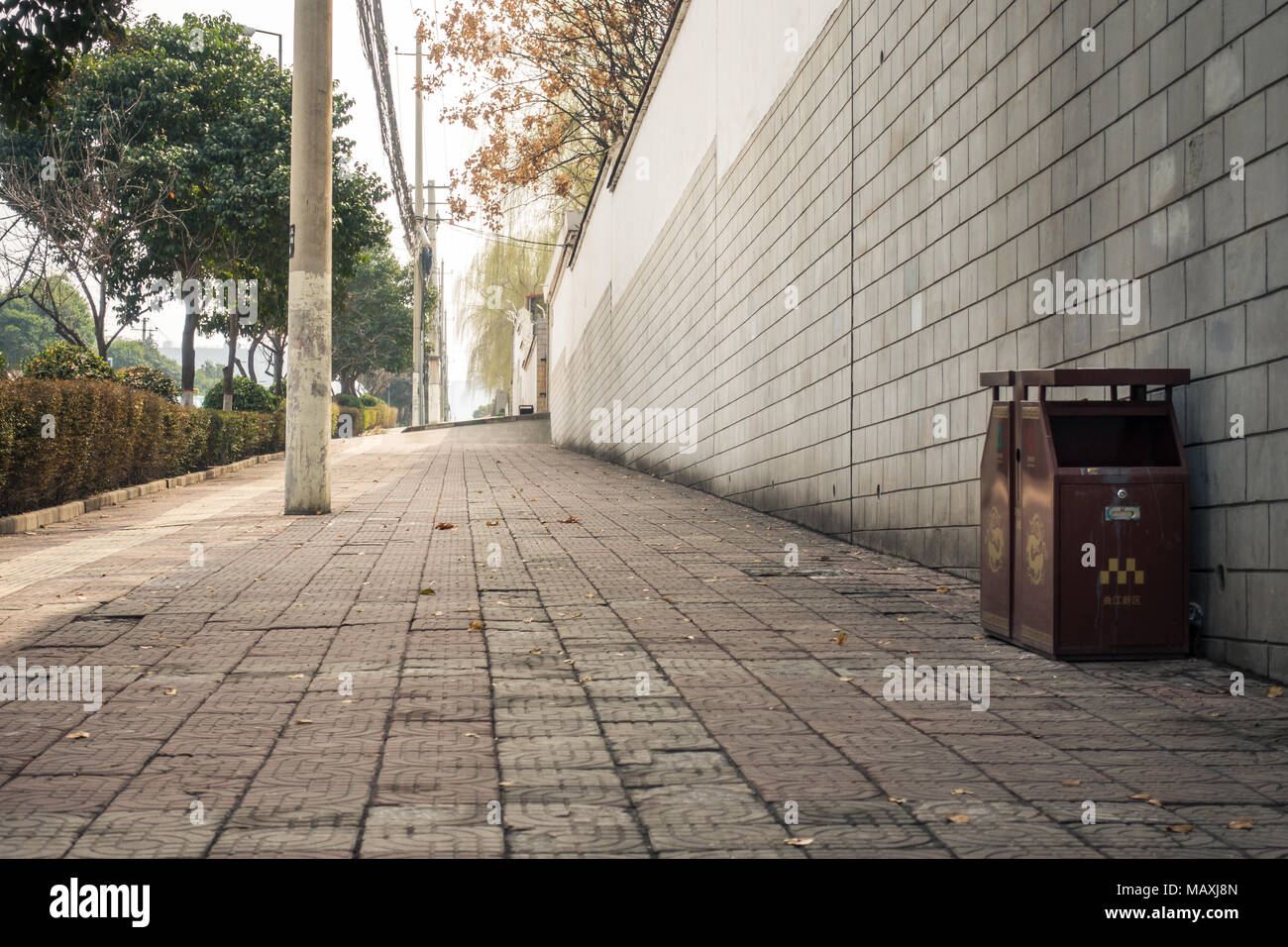 Old Empty Sidewalk in Xi'an, China, March 2018 Stock Photo - Alamy