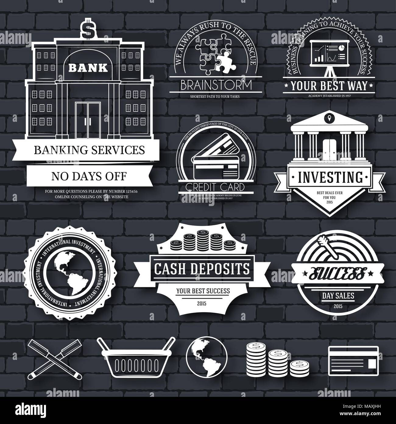 Business set label template of emblem element for your product or ...