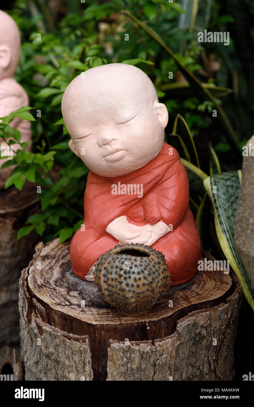 small monk statue at a Buddhist temple Wat, Chiang Mai, Thailand Stock ...