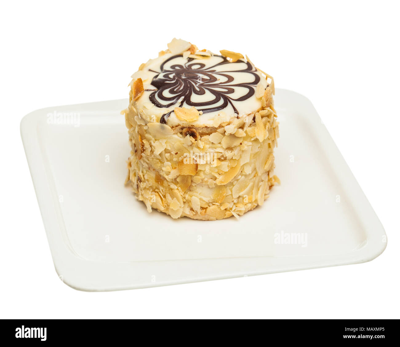 Cake Napoleon Isolated on White Background Stock Photo - Alamy
