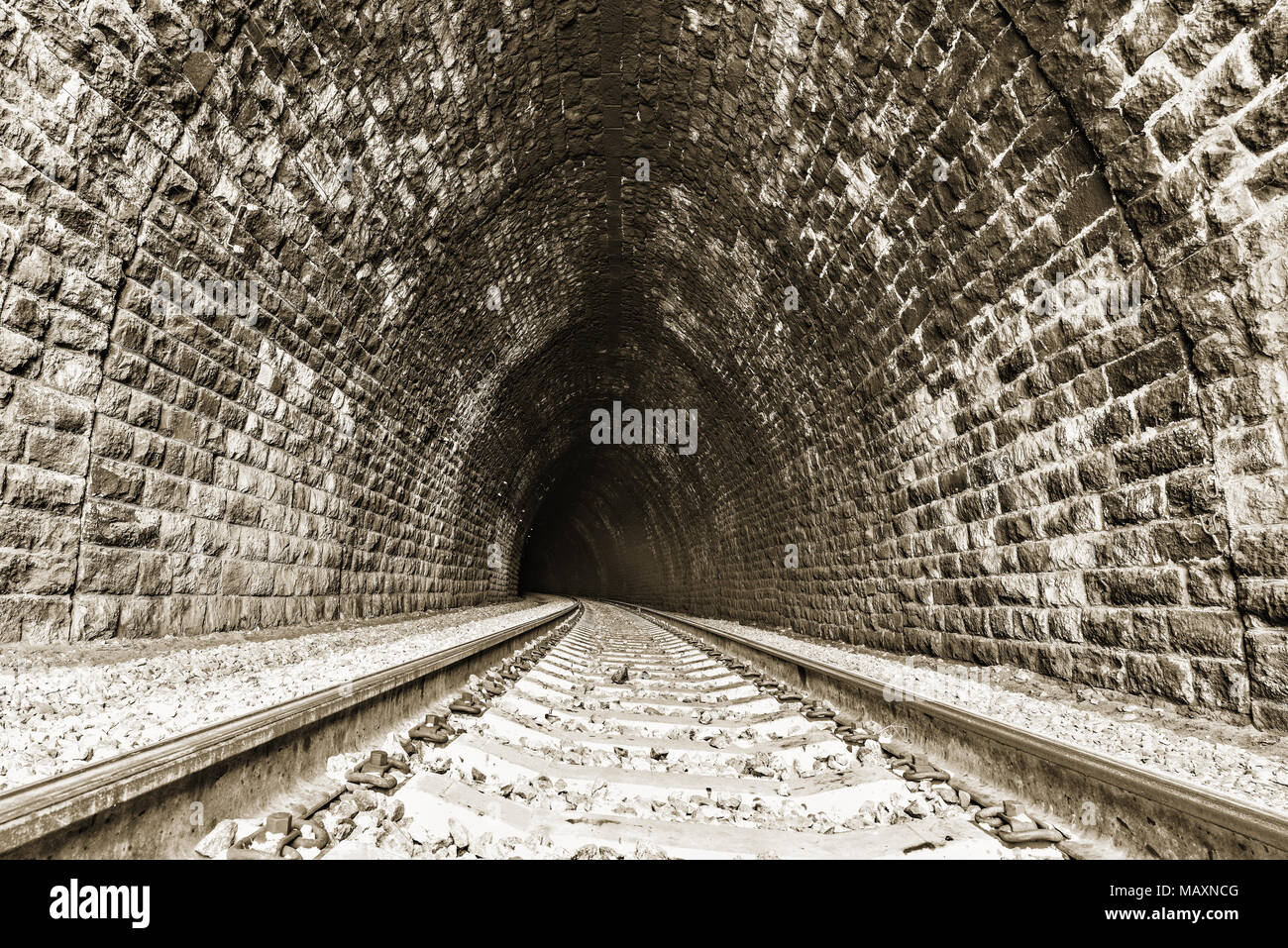 View of the old tunnel. Circum-Baikal Railway Stock Photo - Alamy