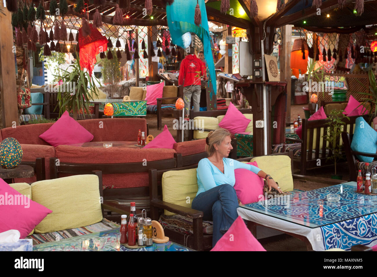 Egypt, Sinai Peninsula, Dahab, "Friends Restaurant Stock Photo - Alamy