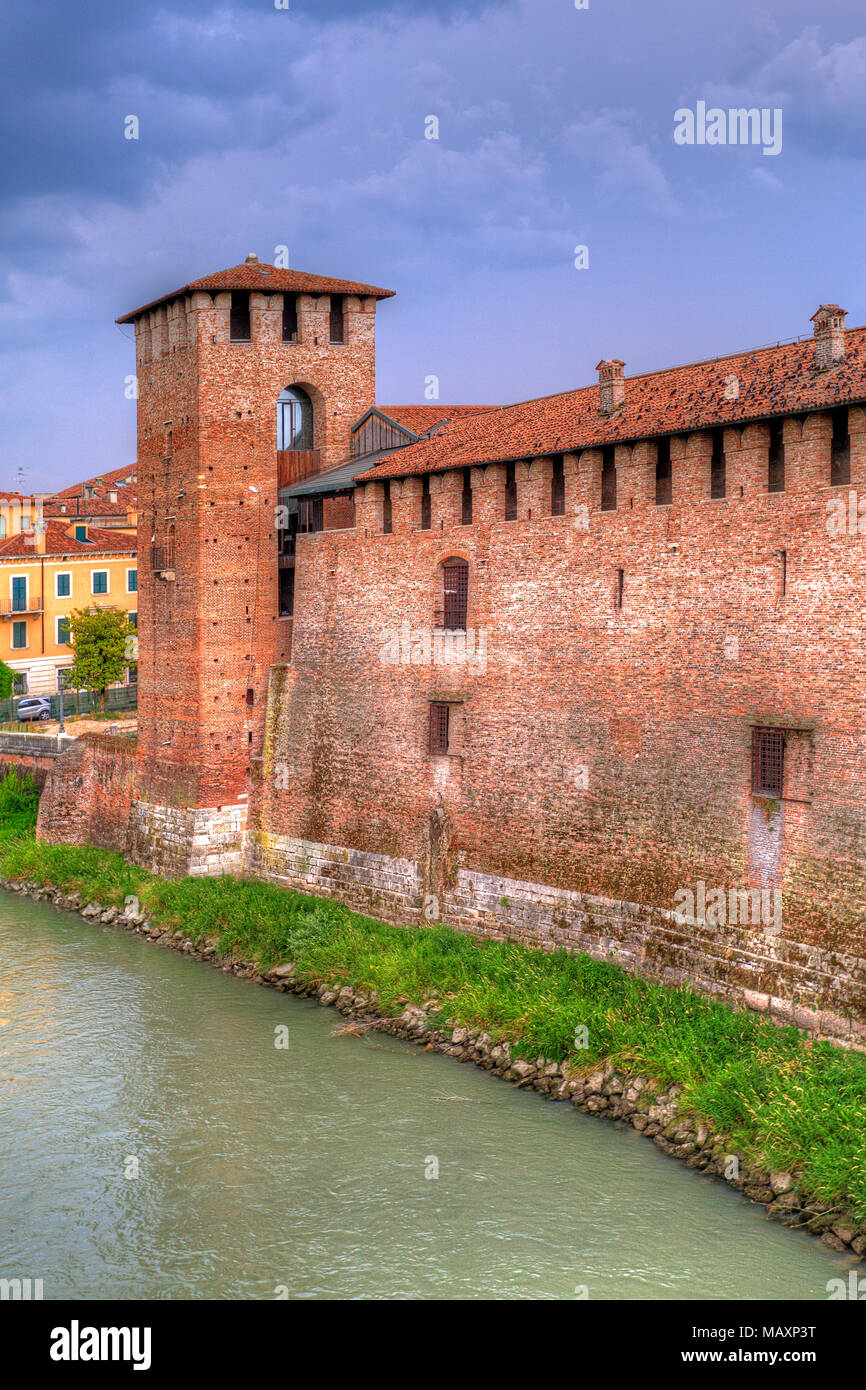 Verona, Veneto / Italy - 2012/07/06: Verona historic city center ...