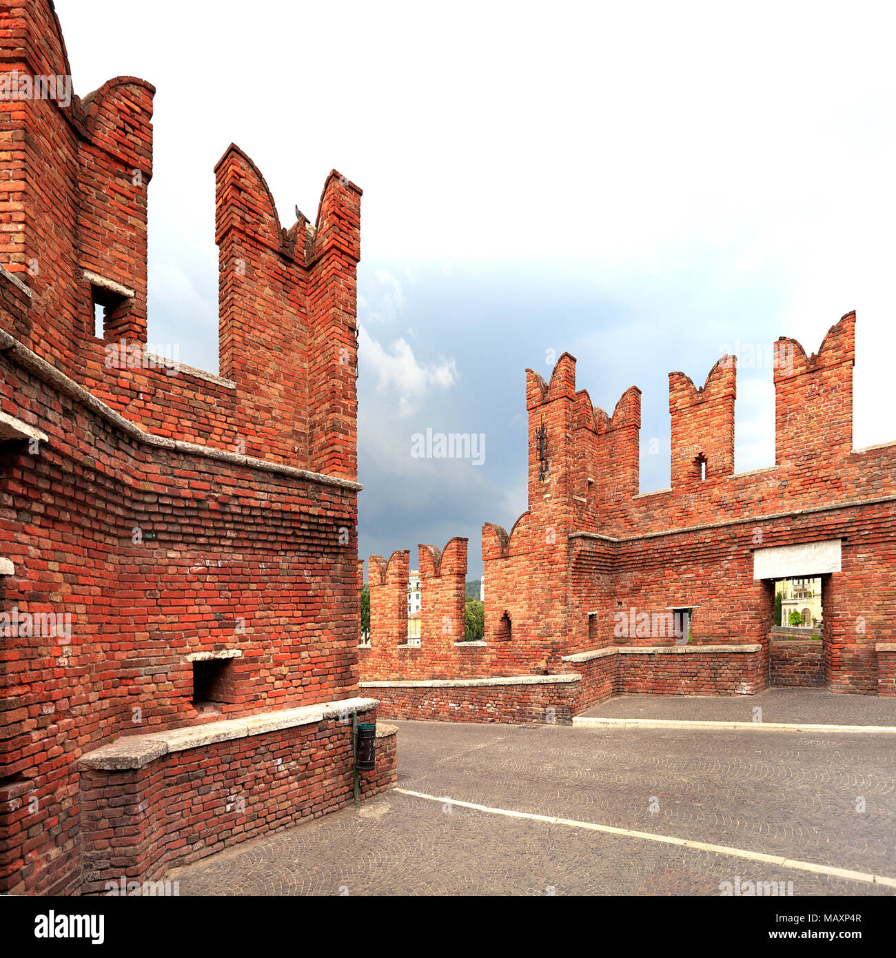 Verona, Veneto / Italy - 2012/07/06: Verona historic city center ...