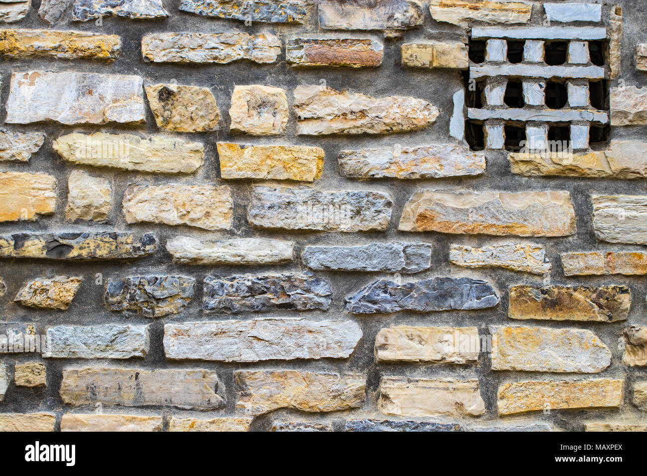 abstraction wall fence built of natural stone background Stock Photo ...