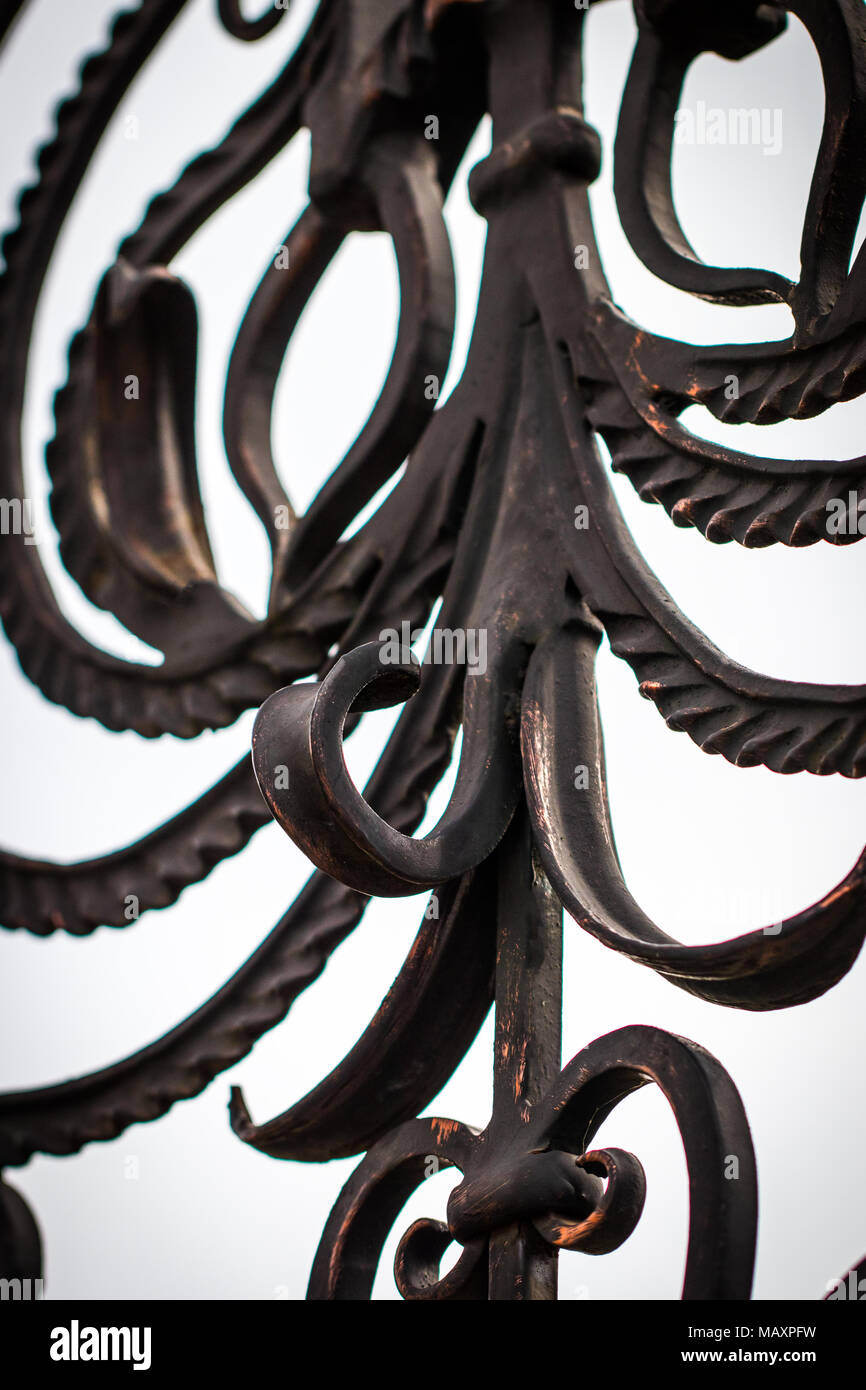 decorative parts of metal gates, elements of hand forging Stock Photo ...