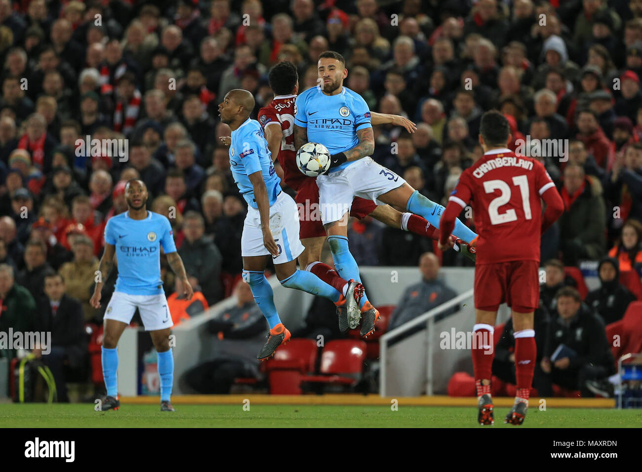 4th April 2018 , Anfield, Liverpool, England; Champions League Quarter ...