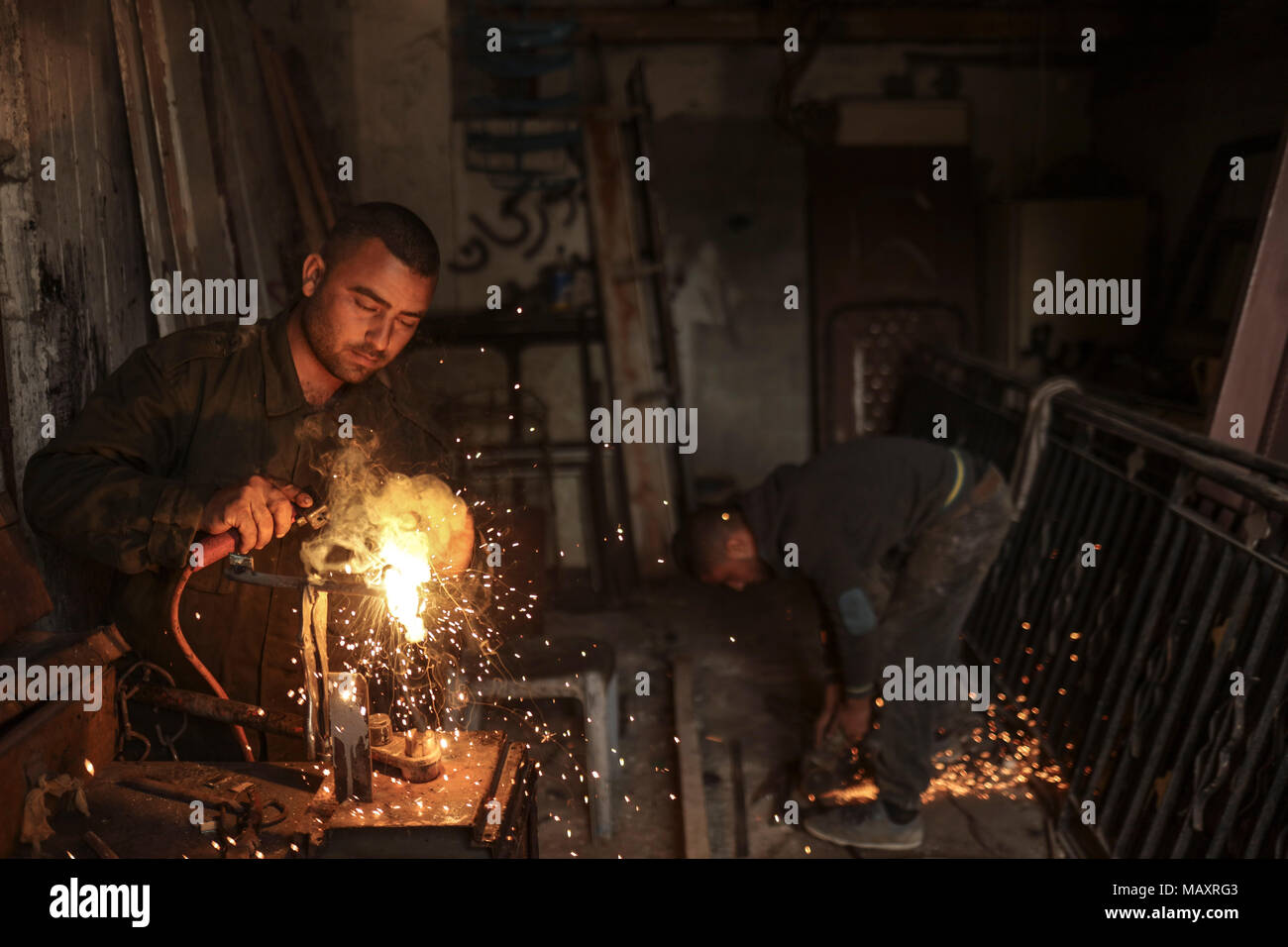 Palestinian blacksmith Ali Banat makes "Keys of Return", which ...
