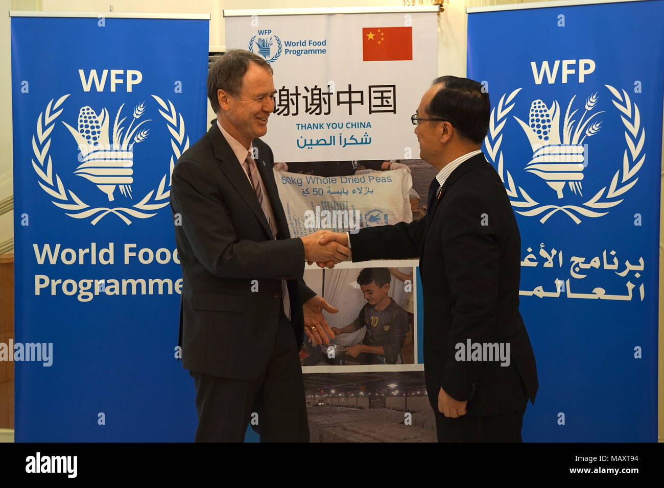 Damascus, Syria. 4th Apr, 2018. Chinese Ambassador to Syria Qi Qianjin ...