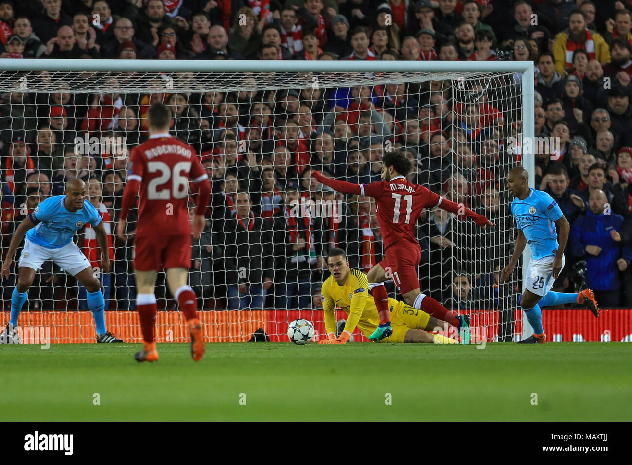 Liverpool manchester city anfield goal hi-res stock photography and ...