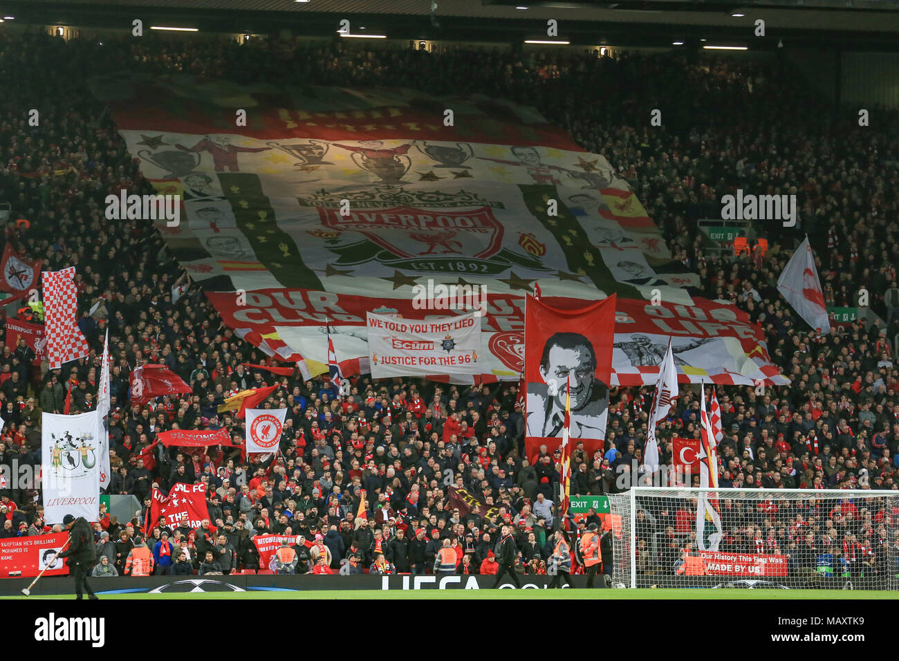 Liverpool, UK. 4th April 2018 , Anfield, Liverpool, England; Champions ...