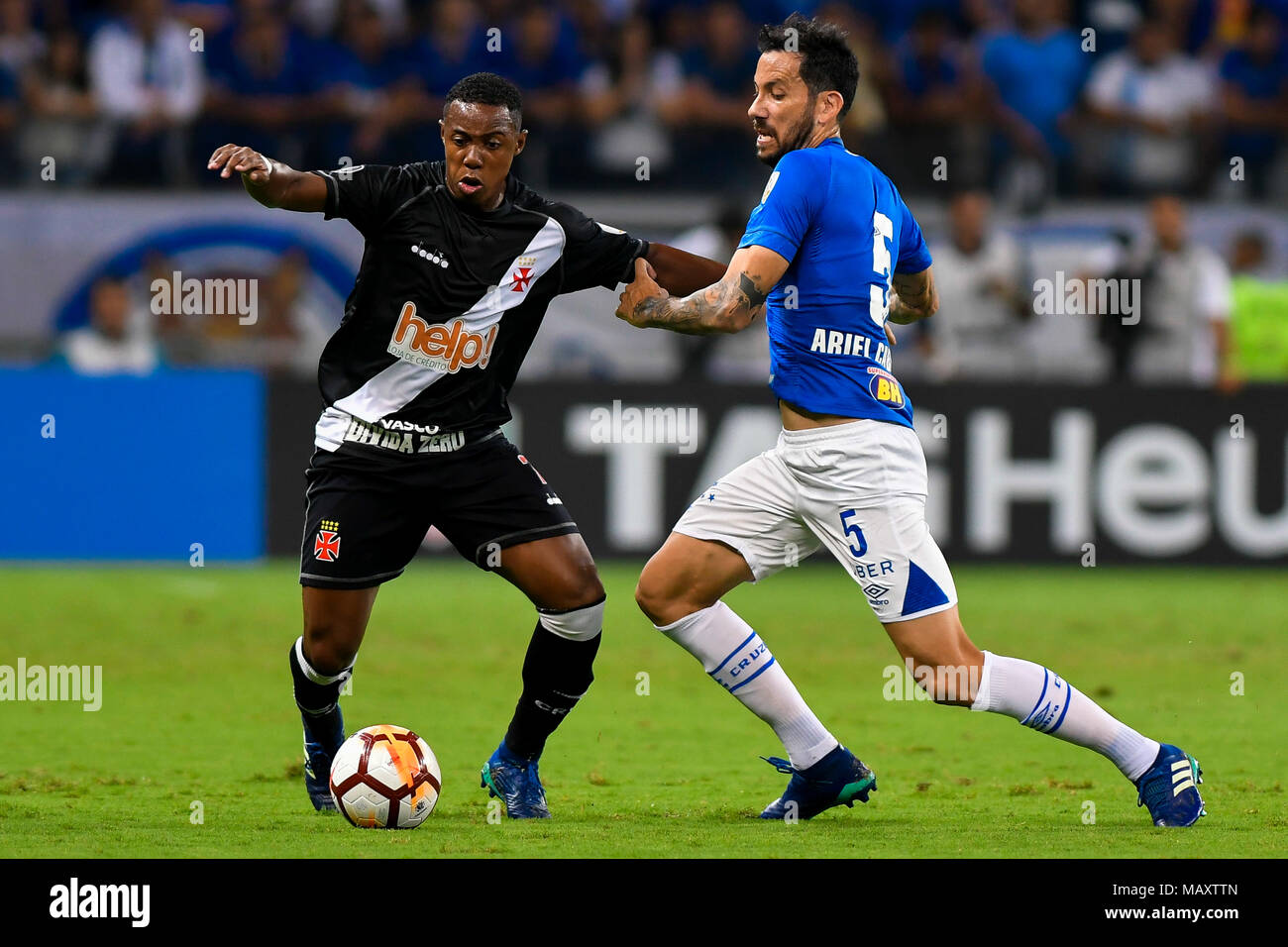 Belo Horizonte, Brazil. 04th Apr, 2018. Ariel Cabral do Cruzeiro during ...