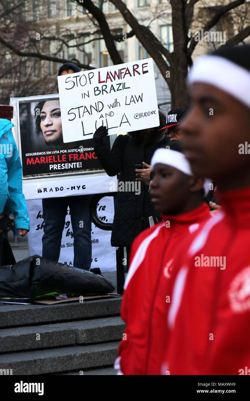 New York City, New York, USA. 4th Apr, 2018. Justice League of New York ...