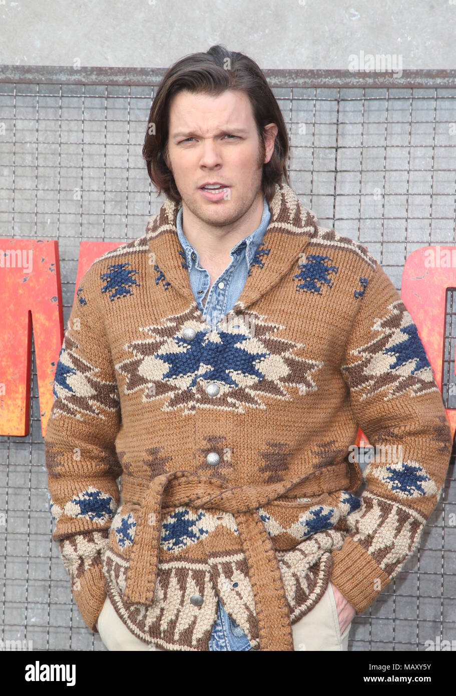 LOS ANGELES, CA - APRIL 4: Jake Lacy, at the premiere of Rampage at the ...