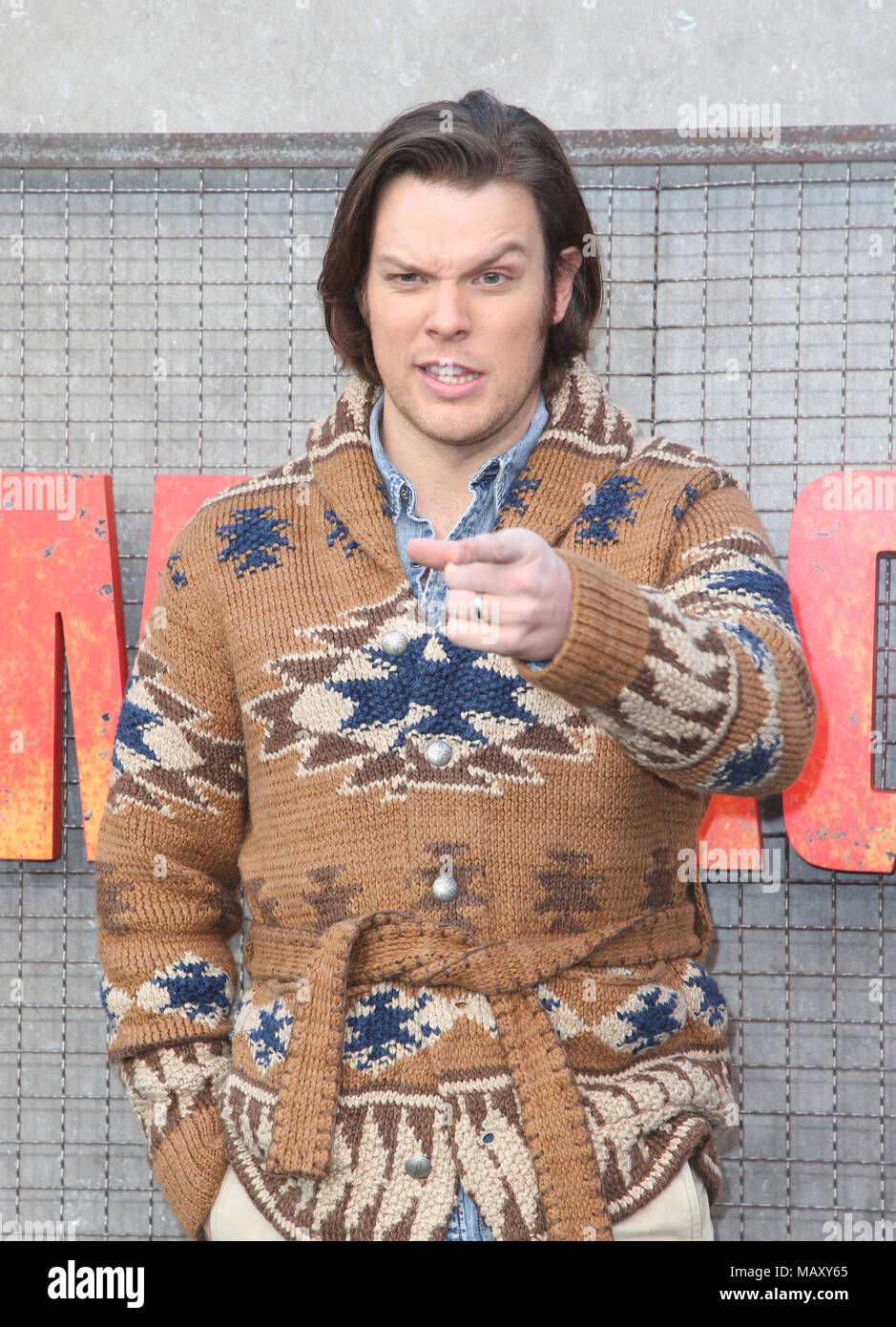 LOS ANGELES, CA - APRIL 4: Jake Lacy, at the premiere of Rampage at the ...