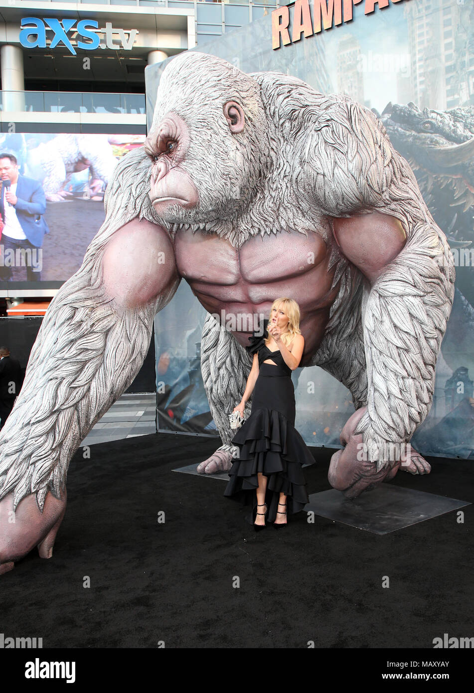LOS ANGELES, CA - APRIL 4: Malin Akerman, at the premiere of Rampage at ...
