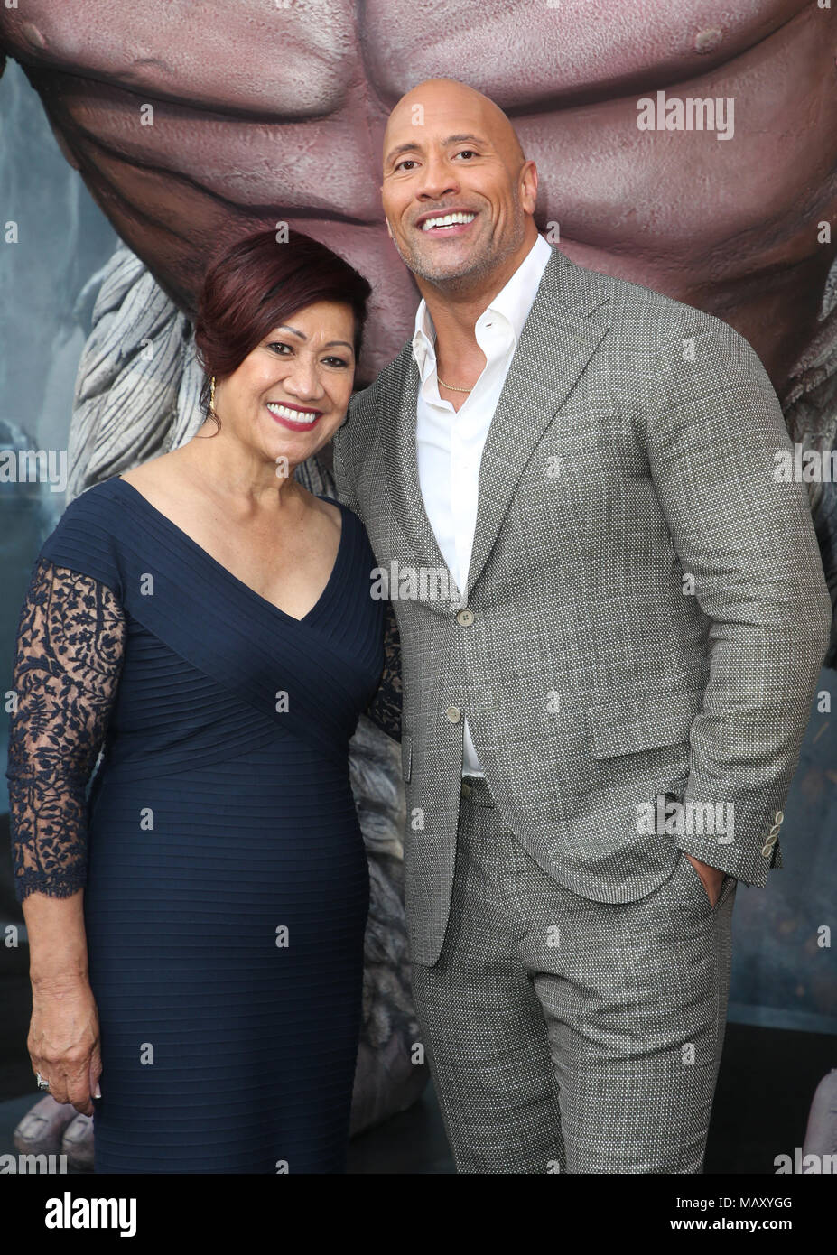 Los Angeles, Ca, USA. 4th Apr, 2018. Ata Johnson, Dwayne Johnson, at ...