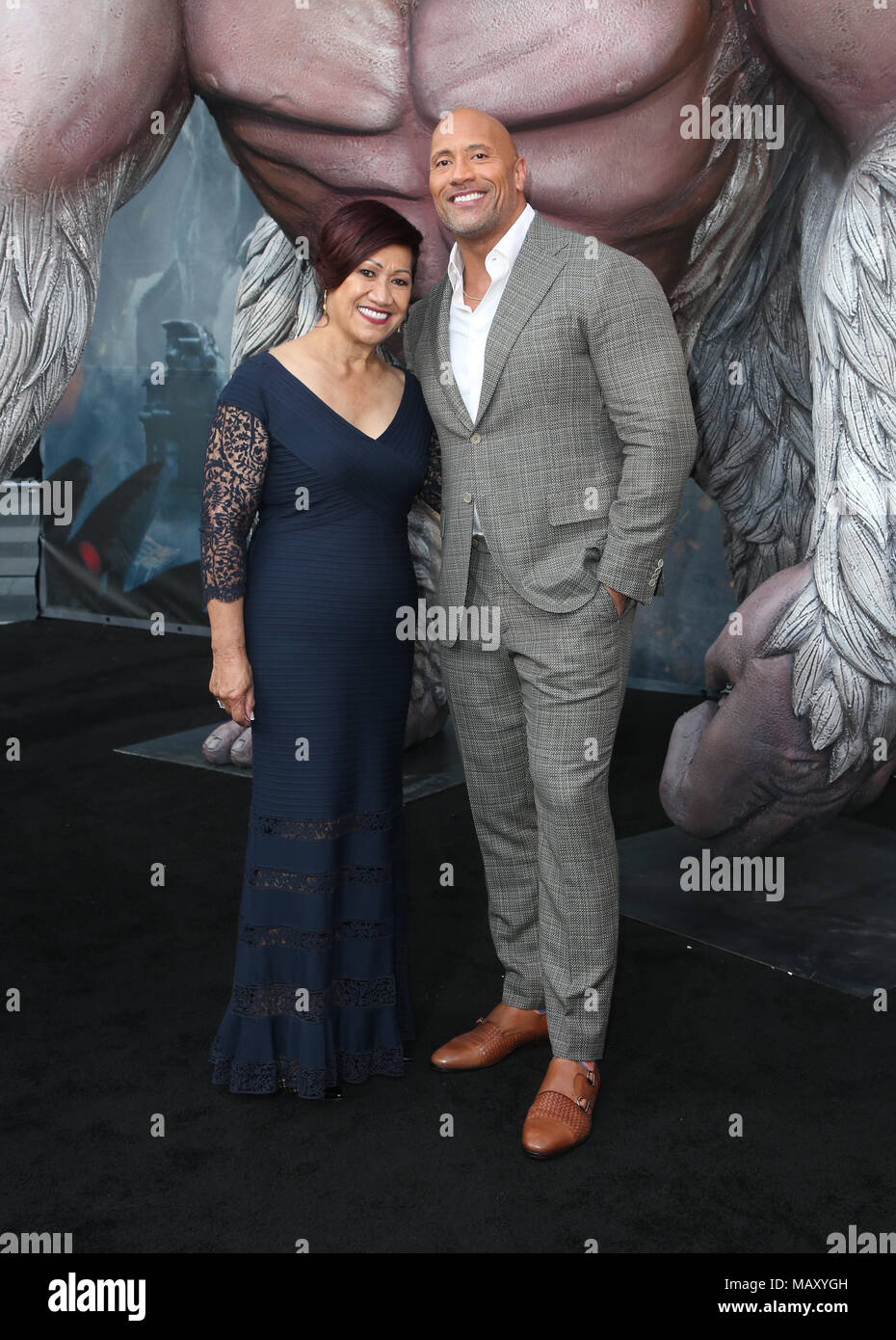 Los Angeles, Ca, USA. 4th Apr, 2018. Ata Johnson, Dwayne Johnson, at ...