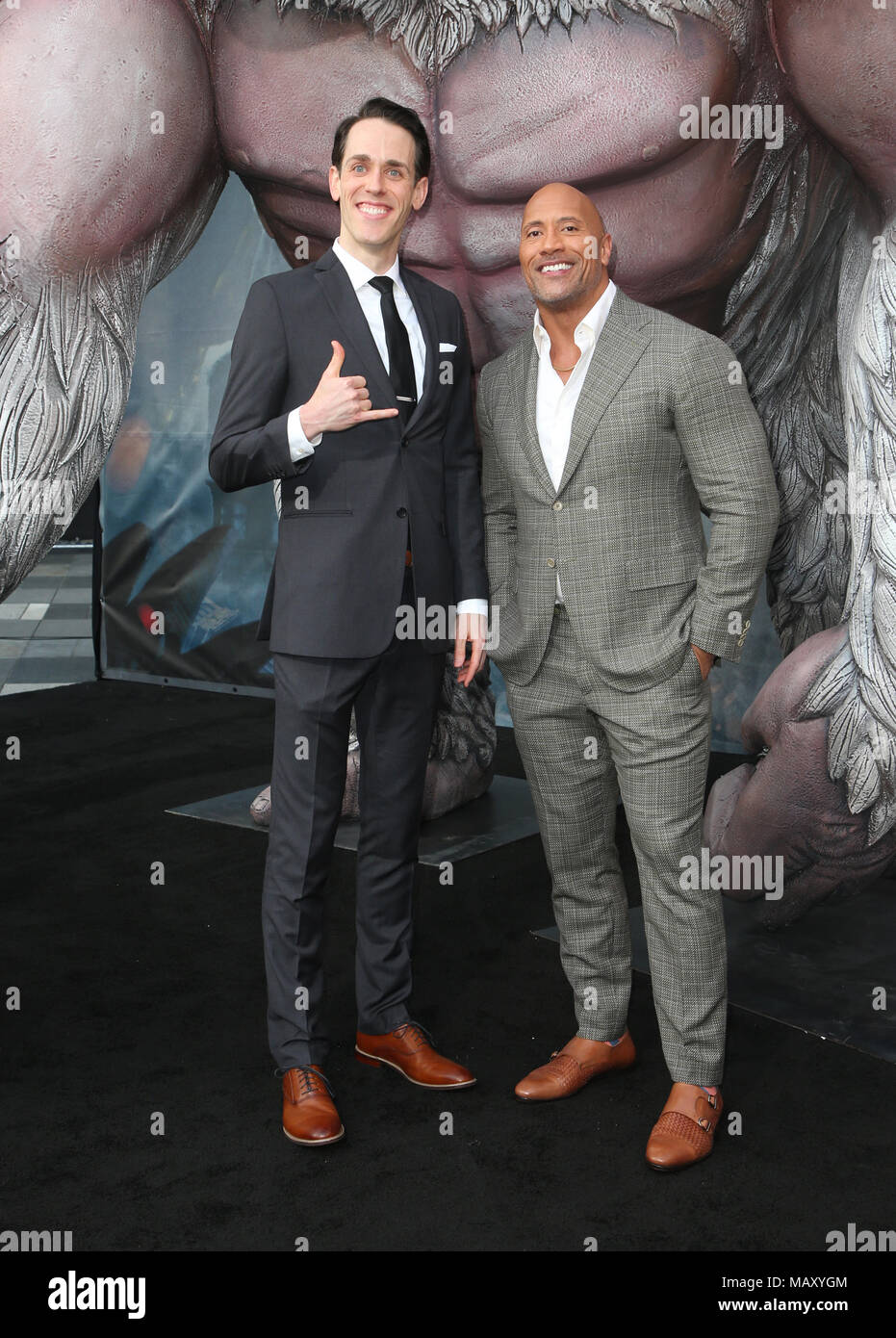 Los Angeles, Ca, USA. 4th Apr, 2018. Jason Liles, Dwayne Johnson, at ...