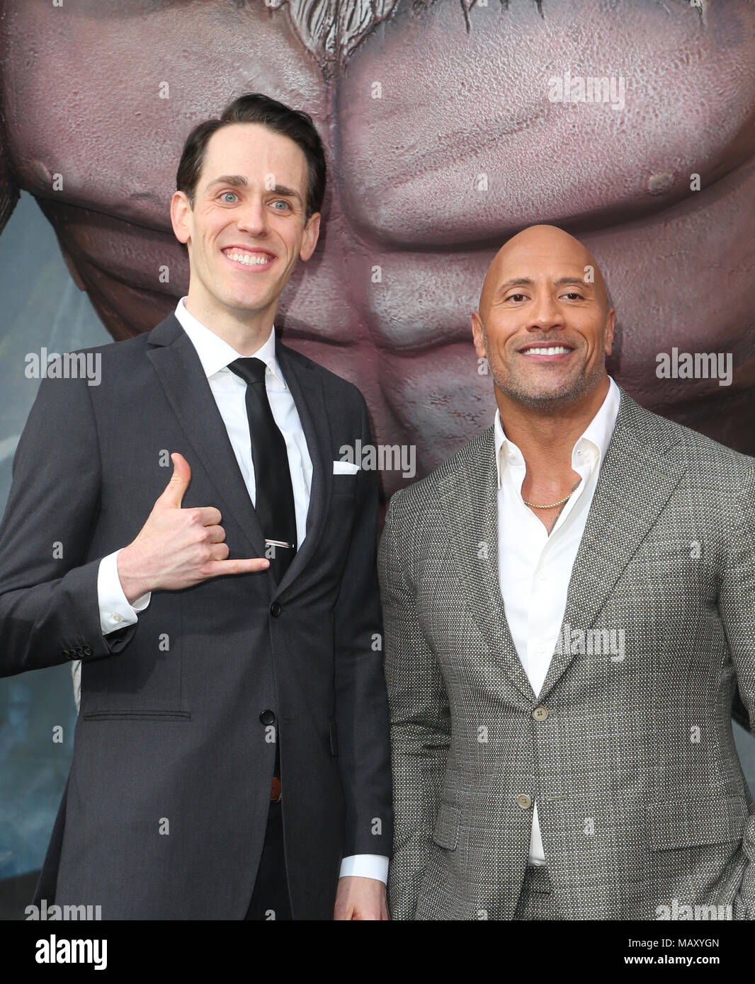 Los Angeles, Ca, USA. 4th Apr, 2018. Jason Liles, Dwayne Johnson, at ...