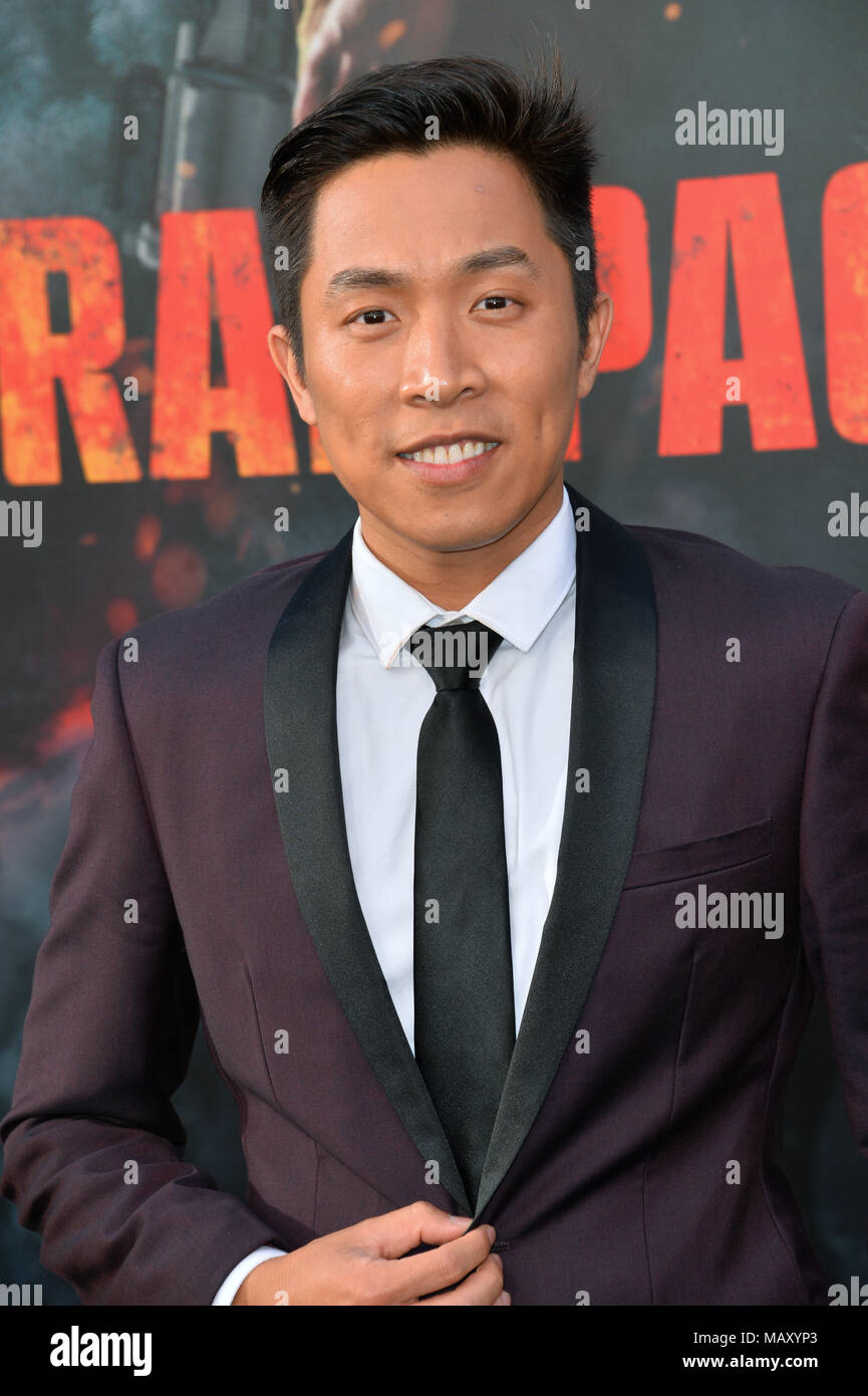 LOS ANGELES, CA. April 04, 2018: David An at the premiere for "Rampage ...