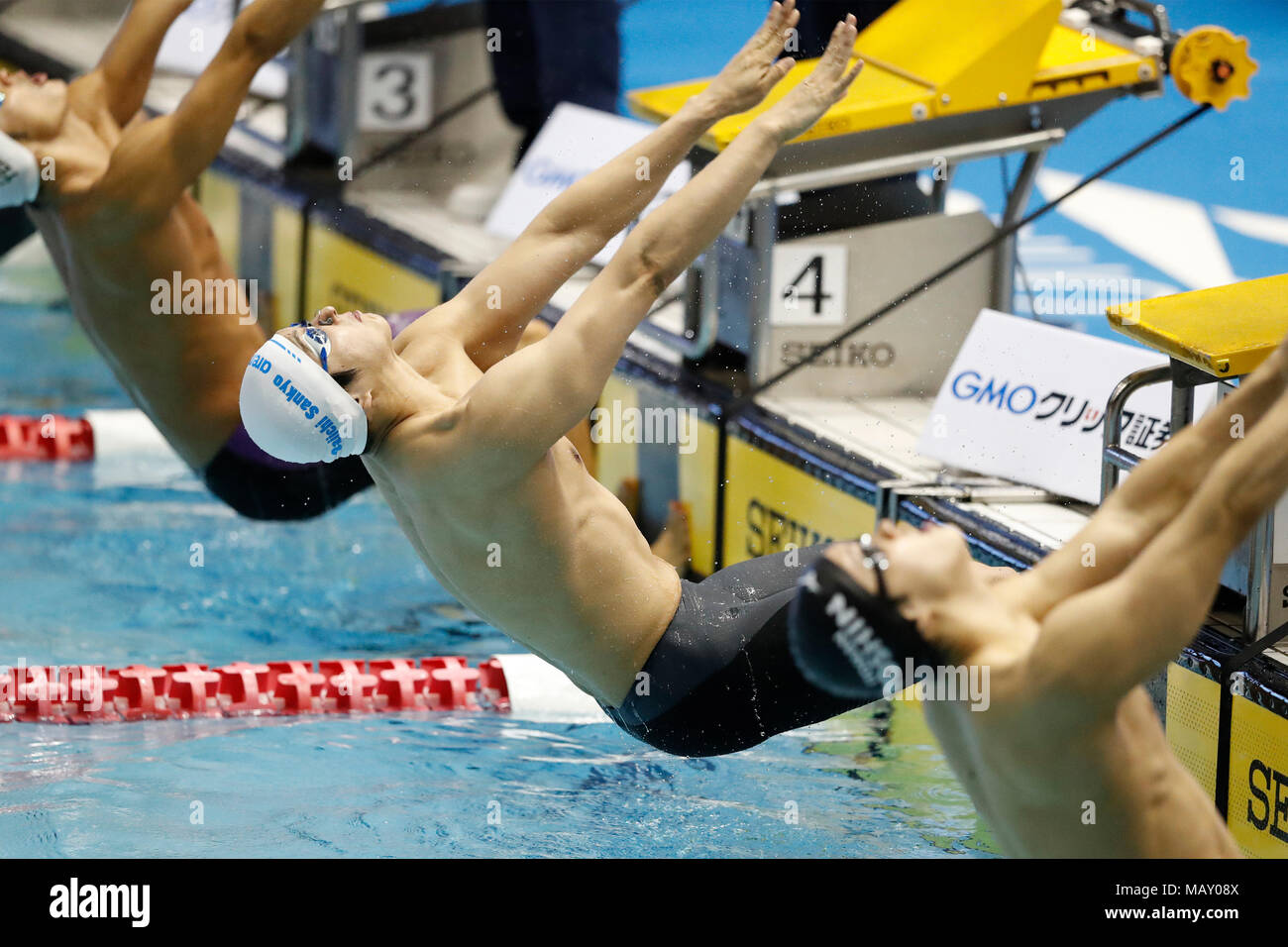 Junya Koga, APRIL 4, 2018 - Swimming : JAPAN SWIM 2018 Men's 100m Backstroke final at Tatsumi ...