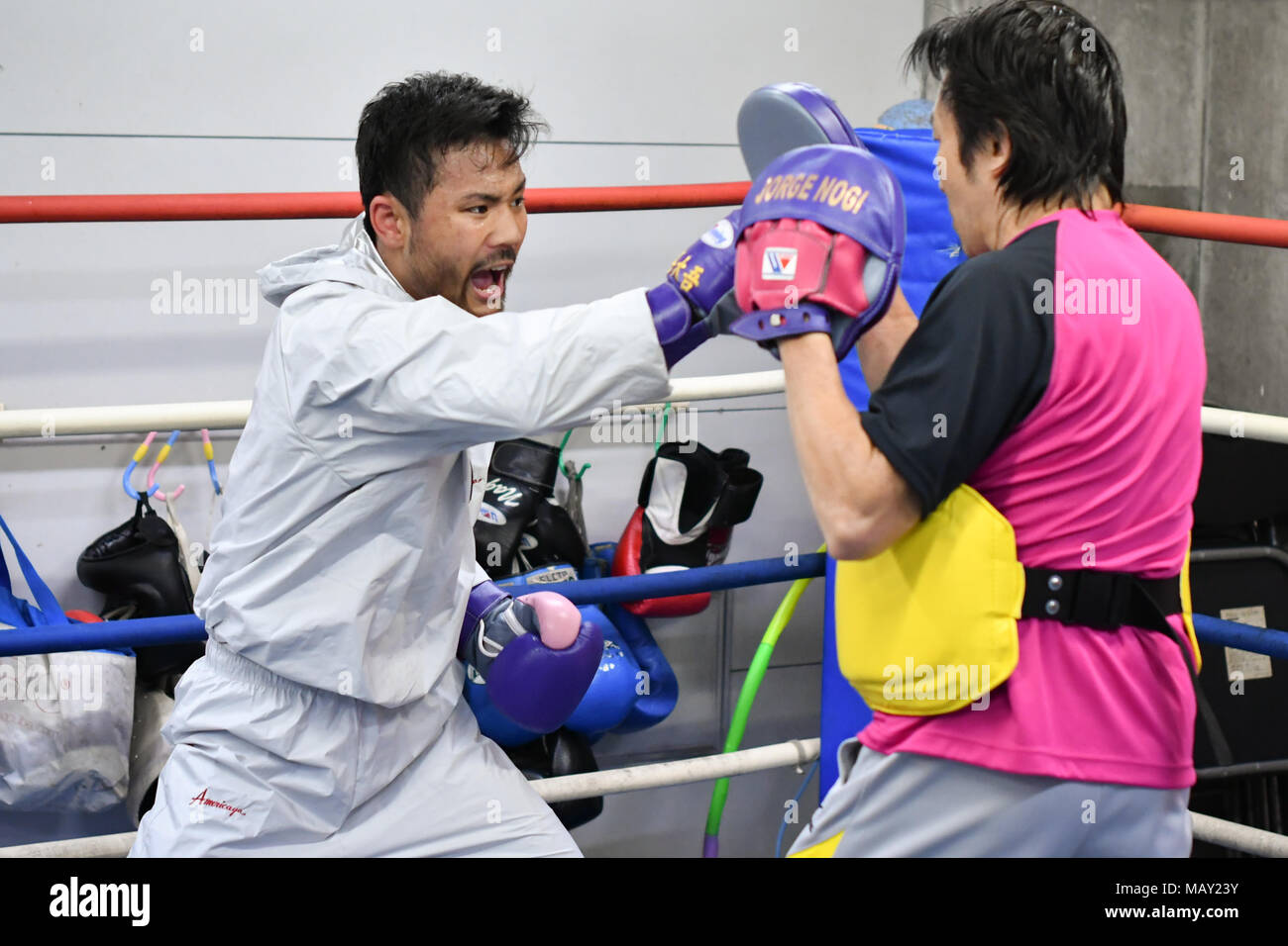 Tokyo, Japan. 3rd Apr, 2018. (L-R) Daigo Higa, Joji Nogi Boxing : Daigo ...
