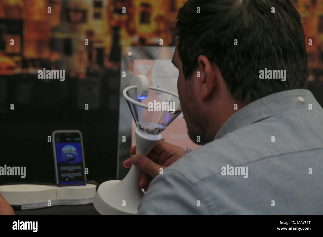 London UK 5 April 2018 Virtual Cocktails(Vocktail) is an interactive ...