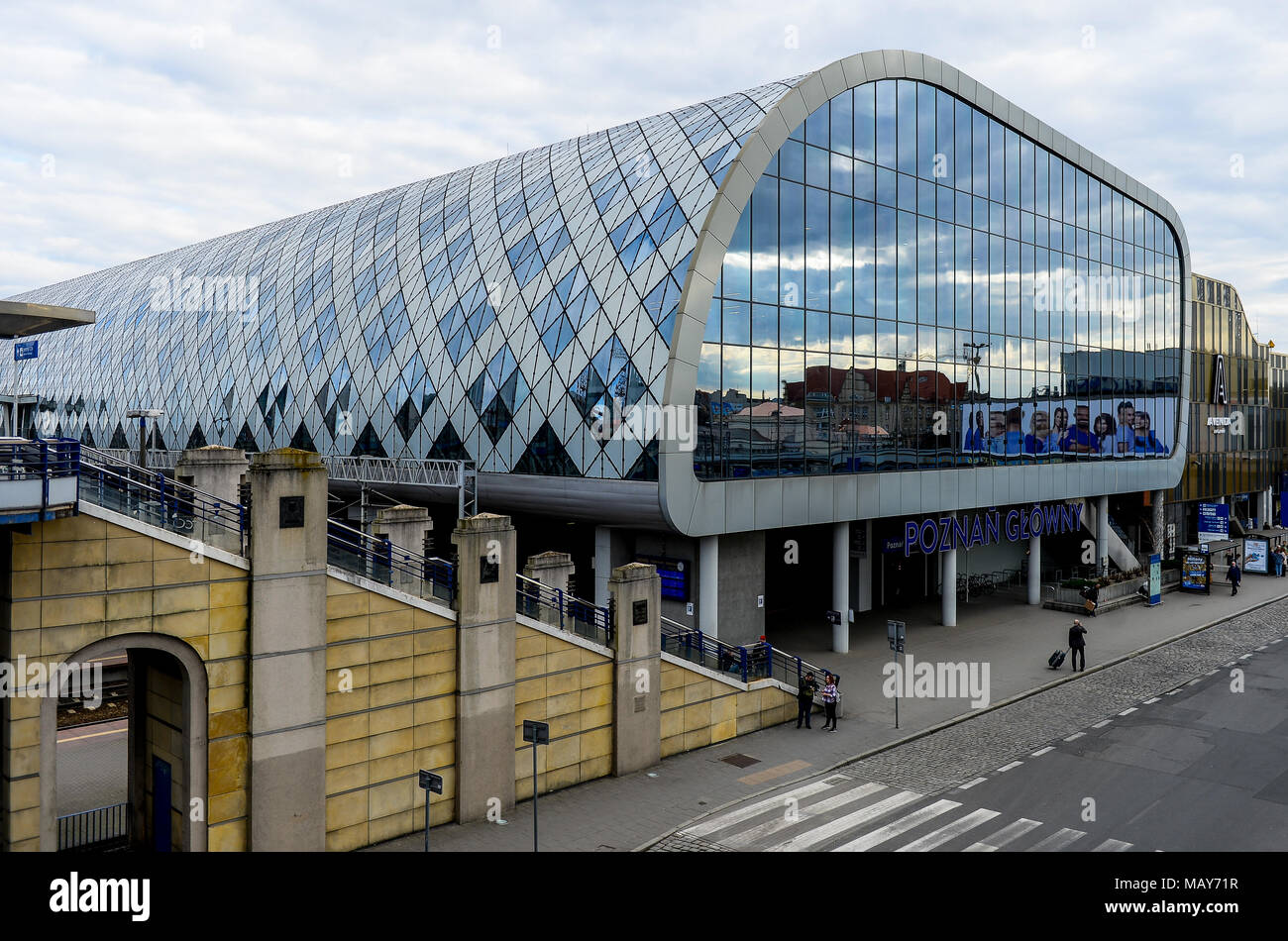 A general view of the main train station in Poznan. Poland is a country ...