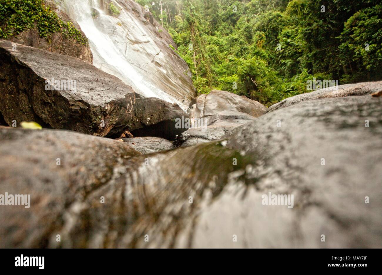 Known locally as Telaga Tujuh, Seven Wells Waterfall is so named ...