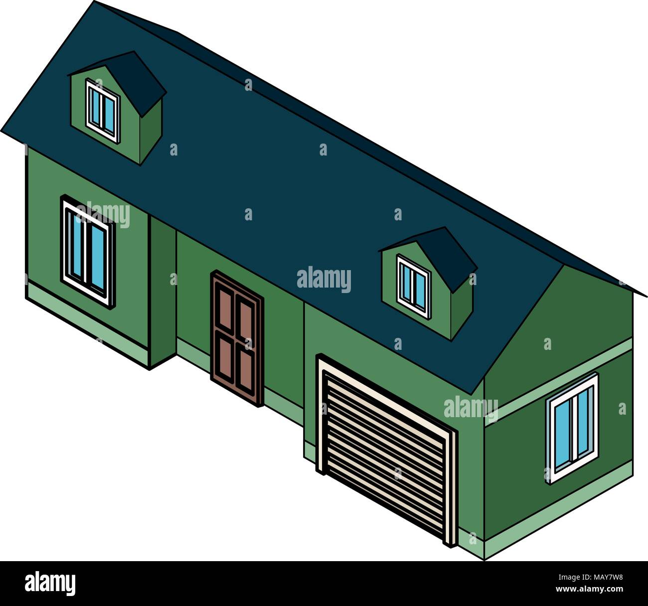 Vector isometric garage home house hi-res stock photography and images ...