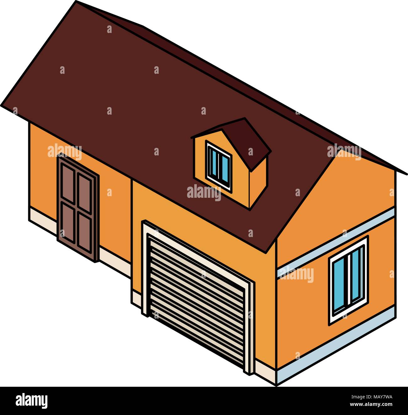 Vector isometric garage home house hi-res stock photography and images ...